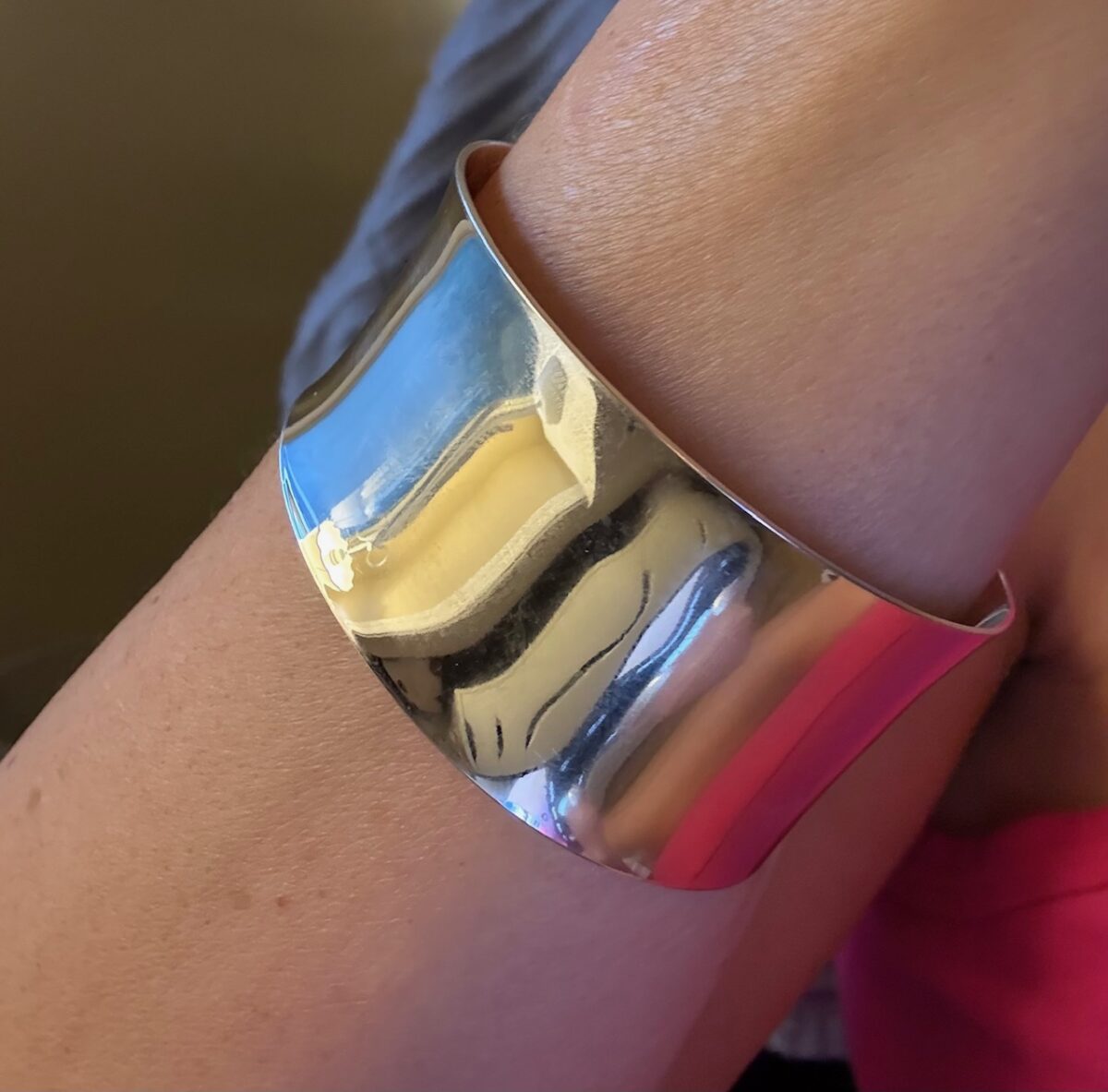 Nova Wide Silver Cuff Bracelet | Modern Minimalist Statement Cuff – Mae ...